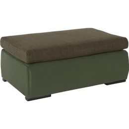 Polsterhocker Home Affaire, B:97cm H:40cm T:66cm, grün, 100% Polyester, Hocker, "Win", mit schwarzen Metallfüßen, frei im Raum stellbar