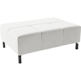 Hockerbank Inosign, B:107cm H:43cm T:71cm, weiß, : 88% Polyester, 12% Polyacryl, Hocker, "Ancona New", passend zum Ecksofa "Ancona New", auch in Easy
