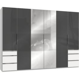 Kleiderschrank wimex, B:300cm H:216cm T:58cm, wei&szlig;, Schlafzimmer, Schr&auml;nke, "Level by fresh to go", mit Glas-und Spiegelt&uuml;ren