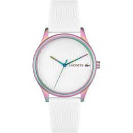 Lacoste Damen Quarzuhr "FALDA", wei&szlig;, Armbanduhren, Armbanduhr, Damenuhr, Mineralglas, analog, Silikonarmband