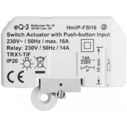 homematic IP Unterputzschalter, B:5,4cm H:3,3cm T:4,1cm, wei&szlig;, Smart-Home-Stationen