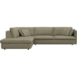 Ecksofa FLEXLUX, B:328cm H:84cm T:272cm, grün, 62% Polyester/14% Cotton/7% Linen, Wohnzimmer, Sofas, "Lovane, elegant und zeitlos, bequem, L-Form",