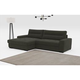 Ecksofa COTTA, B:295cm H:93cm T:163cm, grün, 100% POLYESTER (PES), Wohnzimmer, Sofas, "Cappa L-Form", wahlweise mit Bettfunktion & Bettkasten