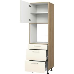 Backofenumbauschrank KOCHSTATION, B:60cm H:195cm T:56cm, wei&szlig;, Schr&auml;nke, "KS-Trea SB2AS-195-3", mit zwei T&uuml;ren und zwei Einlegeb&ouml;den, H&ouml;he 195 cm