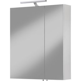 Spiegelschrank Welltime, B:60cm H:74cm T:16cm, weiß, FSC-zertifizierter Holzwerkstoff, Badezimmer, Schränke, "Torino", Breite 60 cm, 2-türig,