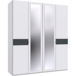 Dreht&uuml;renschrank wimex, B:180cm H:208cm T:58cm, wei&szlig;, Spanplatte, Schr&auml;nke, "Budapest", mit Spiegel, wahlweise 180 oder 225cm breit