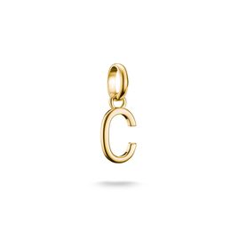 Thomas Sabo Damen Charm Buchstabe "Charm Alphabet/Buchstabe - Connect", C, gold, Silber 925 (recycelt), Charms