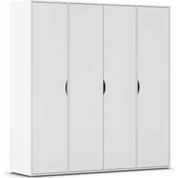 Drehtürenschrank Rauch, B:187cm H:194cm T:53cm, weiß, Holzwerkstoff, Schränke, "Kleiderschrank Schrank Garderobe Wäscheschrank NARAI viel Stauraum",