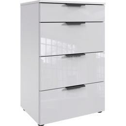 Schubkastenkommode wimex, B:54cm H:84cm T:41cm, wei&szlig;, Spanplatte, Sideboards, "Level36 black C by fresh to go", mit Glaselementen auf der Front,