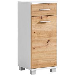 Seitenschrank Welltime, B:30,3cm H:75,3cm T:32,6cm, weiß, FSC-zertifizierter Holzwerkstoff, Schränke, "Palermo, Breite 30 cm", Wechselbarer