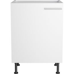 Spülenschrank Optifit, B:60cm H:87cm T:58,4cm, weiß, Spanplatte, Küche, Schränke, "Klara", Breite 60 cm