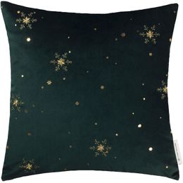 Dekokissen Tom Tailor HOME, B:38cm L:38cm, grün, Polyester, Dekokissen_Sitzkissen_Kissenhüllen, "Sparkling Stars", Kissenhülle ohne Füllung, 1 Stück