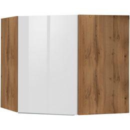 Eckh&auml;ngeschrank KOCHSTATION, B:60cm H:57cm T:60cm, wei&szlig;, Holzwerkstoff, MDF, K&uuml;che, Schr&auml;nke, "KS-Brindisi", praktischer Stauraum in der Ecke