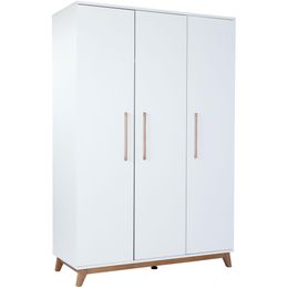 Kinderkleiderschrank Arthur Berndt, B:130cm H:192cm T:51cm, weiß, Hartfaserplatte, Holzwerkstoff, Massivholz, Metall, Schränke, "Kleiderschrank