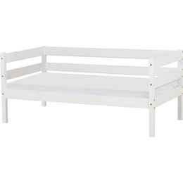 Einzelbett Hoppekids, B:76cm H:65cm L:166cm, weiß, Kiefer massiv, Betten, "ECO Comfort Kinderbett, Kiefer Massivholz, Jugendbett inkl. Rollrost",