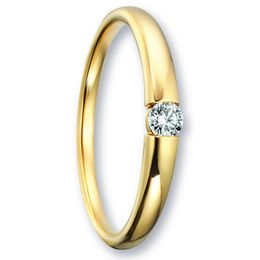 ONE ELEMENT Damen Diamantring "0.09 ct Diamant Brillant Ring aus 585 Gelbgold", 55, 0,09 mit Diamant, Diamanten Gelbgold 585 Gold, gold, Diamanten,