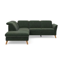 Sit & More Ecksofa SIT & MORE, B:250cm H:91cm T:220cm, grün, 90% Polyester 10%Polyamid, Wohnzimmer, Sofas, "Romero L-Form", wahlweise mit oder ohne TV-Funktion,
