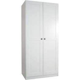 Drehtürenschrank Rauch, B:90cm H:197cm T:54cm, weiß, Holzwerkstoff, Schränke, "Skagen", im Landhaus-Stil