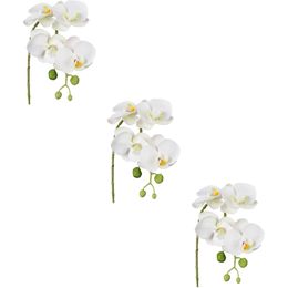 Kunstblume Creativ green, H:42cm, wei&szlig;, Obermaterial: 85% Polyester, 15% Polyethylen, Kunstpflanzen, "Phalaenopsis 3D-print", mit Real-Touch-Bl&uuml;ten