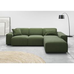 Ecksofa Andas, B:264cm H:71cm T:191cm, grün, 95% Polyester, 5% Nylon, Wohnzimmer, Sofas, "Glimminge L-Form auch in Breitcord, Feincord + Easy