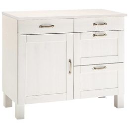 Unterschrank Home Affaire, B:100cm H:85cm T:50cm, wei&szlig;, K&uuml;che, Schr&auml;nke, "Alby", Breite 100 cm, 1 T&uuml;r, 4 Schubladen