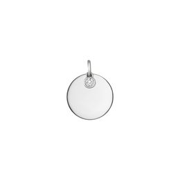 Vivance Damen Kettenanh&auml;nger "925/- Sterling Silber rhodiniert Zirkonia", one-size, Silber 925 (Sterlingsilber), 1,3 g, wei&szlig;, Silber 925