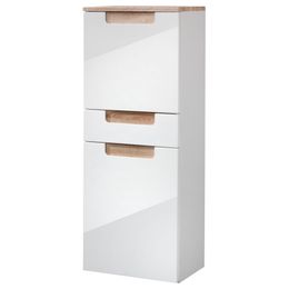 Midischrank Welltime, B:40cm H:105cm T:27cm, wei&szlig;, Holzwerkstoff, MDF, Badezimmer, Schr&auml;nke, "Siena", Breite 40 cm, mit integrierten T&uuml;rd&auml;mpfern und