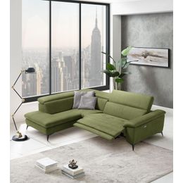 Ecksofa Egoitaliano, B:272cm H:96cm T:203cm, grün, Wohnzimmer, Sofas, "Martine, Multifunktionssofa mit Komfortfunktionen, edel und bequem", mit
