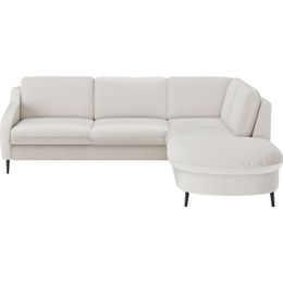 Sit & More Ecksofa SIT & MORE, B:257cm H:90cm T:239cm, weiß, 100% Polyester, Wohnzimmer, Sofas, "Soul L-Form", wahlweise mit Bettfunktion und Bettkasten oder