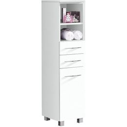 Midischrank Welltime, B:30cm H:122cm T:35cm, weiß, Badezimmer, Schränke, "Portofino"