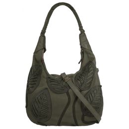 Samantha Look Damen Shopper, grün, Leder, unifarben, Taschen, echt Leder, Made in Italy
