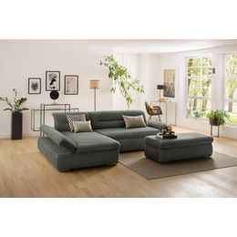 Ecksofa Inosign, B:300cm H:80cm T:172cm, grün, 95% Polyester, 5% Polyacryl, Wohnzimmer, Sofas, "Avesa L-Form", Wahlweise mit Armteilvertsellung und