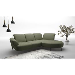 Sit & More Ecksofa SIT & MORE, B:313cm H:91cm T:208cm, grün, 95%Polyester 5%Polyamid, Wohnzimmer, Sofas, "Dance, L-Form, inkl. Sitztiefenverstellung", inkl.