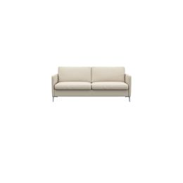 2,5-Sitzer FLEXLUX, B:181cm H:85cm T:92cm, weiß, 100% Echteder, Sofas, "Fiore, super Sitzkomfort durch Kaltschaum im Sitz", schmale Armlehnen, Füße
