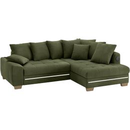 Ecksofa MR. COUCH, B:243cm H:88cm T:190cm, grün, Memphis (Grundgewebe - 100% Polyester; Nutzschicht- 90% Polyester / 10% Polyamide), Wohnzimmer,