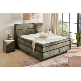Jockenh&ouml;fer Boxspringbett, B:195cm L:230cm, gr&uuml;n, JOCKENH&Ouml;FER GRUPPE, Bezug Bett: Chenille (100% Polyester);Topper und Matratzenspiegel: 100% Polyester,