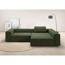 Ecksofa Places of Style, B:306cm H:68cm T:191cm, grün, 100% Polyester, Wohnzimmer, Sofas, "Watertown, moderne XXL L-Form, 306 cm breit", Komfortabel