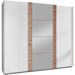 Schwebetürenschrank wimex, B:270cm H:236cm T:64cm, weiß, Spanplatte, Schränke, "Bern Schiebetürenschrank TOPSELLER", Schrank mit zusätzlicher