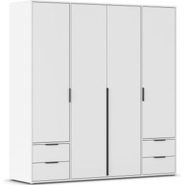 Drehtürenschrank Rauch, B:187cm H:194cm T:53cm, weiß, Holzwerkstoff, Schränke, "Kleiderschrank Schrank Garderobe Wäscheschrank NAGATA viel Stauraum",