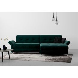 Ecksofa Inosign, B:284cm H:89cm T:179cm, grün, 100% Polyester, Wohnzimmer, Sofas, "Maredo L-Form", Federkern, wahlweise auch mit Kopfteil- und