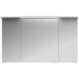 Badezimmerspiegelschrank SAPHIR, B:142cm H:71,9cm T:26,5cm, wei&szlig;, Spanplatte, Schr&auml;nke, "Serie 4010 Badezimmer-Spiegelschrank inkl. LED-Beleuchtung
