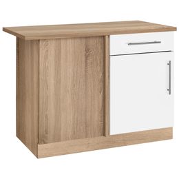 Wiho-K&uuml;chen Eckunterschrank WIHO K&Uuml;CHEN, B:110cm H:85cm T:60cm, wei&szlig;, K&uuml;che, Schr&auml;nke, "Cali", 110 cm breit