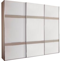 Schwebet&uuml;renschrank Wiemann, B:246,3cm H:236cm T:67cm, wei&szlig;, Schr&auml;nke, "Rialto", hochwertige Glasfront mit Querriegeln