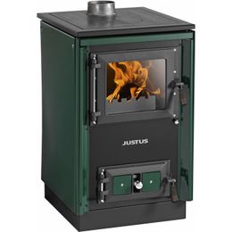 Justus Festbrennstoffherd "Rustico-50 2.0", gr&uuml;n, Kamin&ouml;fen