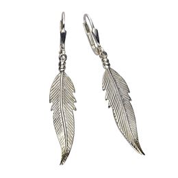 ZEEme Damen Paar Ohrh&auml;nger "Silber 925 Feder-Motiv 45mm lang", one-size, Silber 925 (Sterlingsilber), wei&szlig;, Silber 925 (Sterlingsilber), Ohrringe