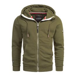 Herren Sweatjacke "ASBergamo", grün, Gr. S, Alessandro Salvarini, Obermaterial: 65% Baumwolle, 35% Polyester, Sweatjacken, aus hochwertigem, warmem