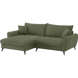 Ecksofa MR. COUCH, B:246cm H:71cm T:170cm, grün, Stripes (92% Polyester / 8% Nylon), Wohnzimmer, Sofas, "Blackburn II, L-Form", Mit