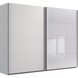 Schwebetürenschrank wimex, B:270cm H:208cm T:65cm, weiß, Spanplatte, Schränke, "Ernesto", mit farbigen Glaselementen