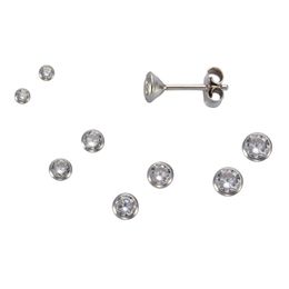 Vivance Damen Paar Ohrstecker "925 Silber Set 3 Paar 3mm", one-size, Silber 925 (Sterlingsilber), wei&szlig;, Silber 925 (Sterlingsilber), Ohrringe