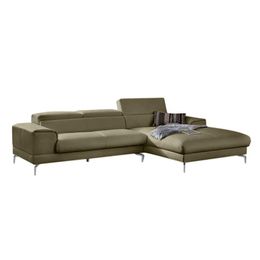 Ecksofa W.Schillig, B:303cm H:70cm T:193cm, grün, Longlife Xtra-Leder Z69: Das feinnarbige, gedeckte Softleder Z69 besticht durch seine